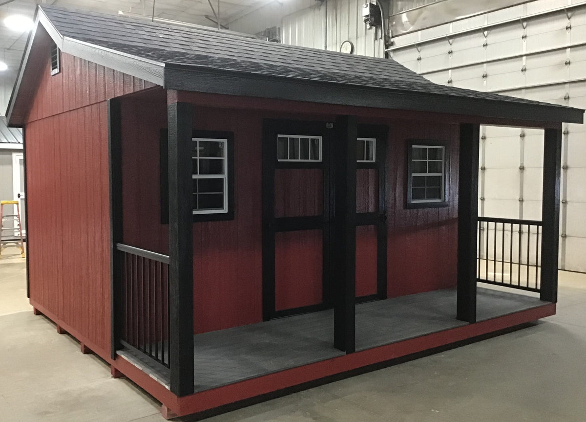 14X16 With Wood Panel Siding ** Roofline - Farmhouse Porch W/Porch** L ...